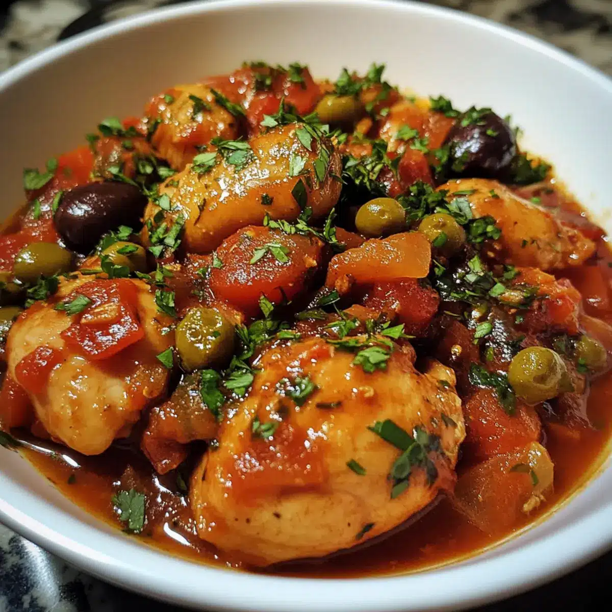 Easy Delish Italian Style Chicken Cacciatore with Juicy Flavors